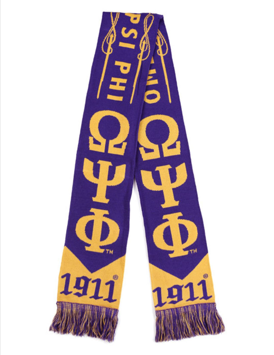 Omega Psi Phi Scarf (Old Gold or Purple) – Uzuri Greek